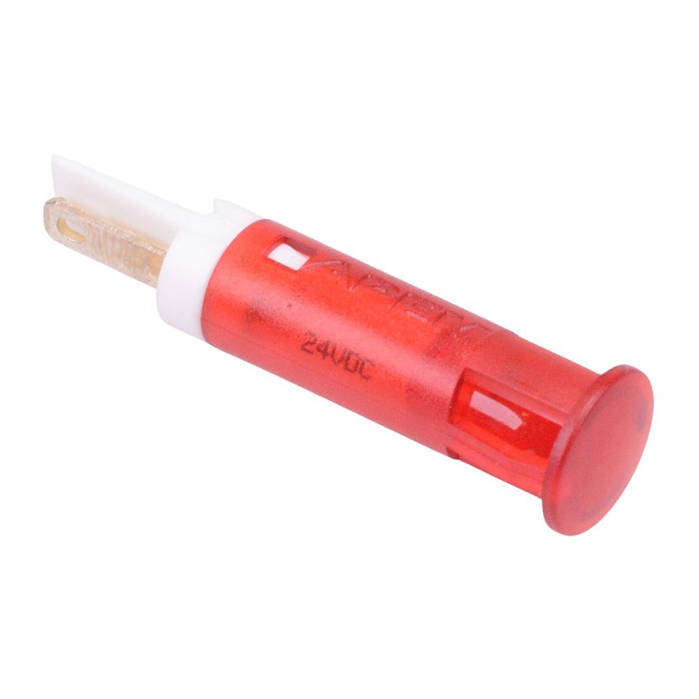 QS81KKR24 Flashing Red 8mm 24VDC Snap-In Panel Indicator APEM — Switch ...