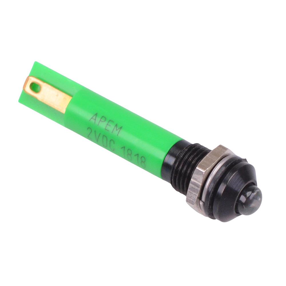 Q8P1BXXSG02E Super Bright Green Prominent 8mm 3.3VDC LED Panel Indicat ...