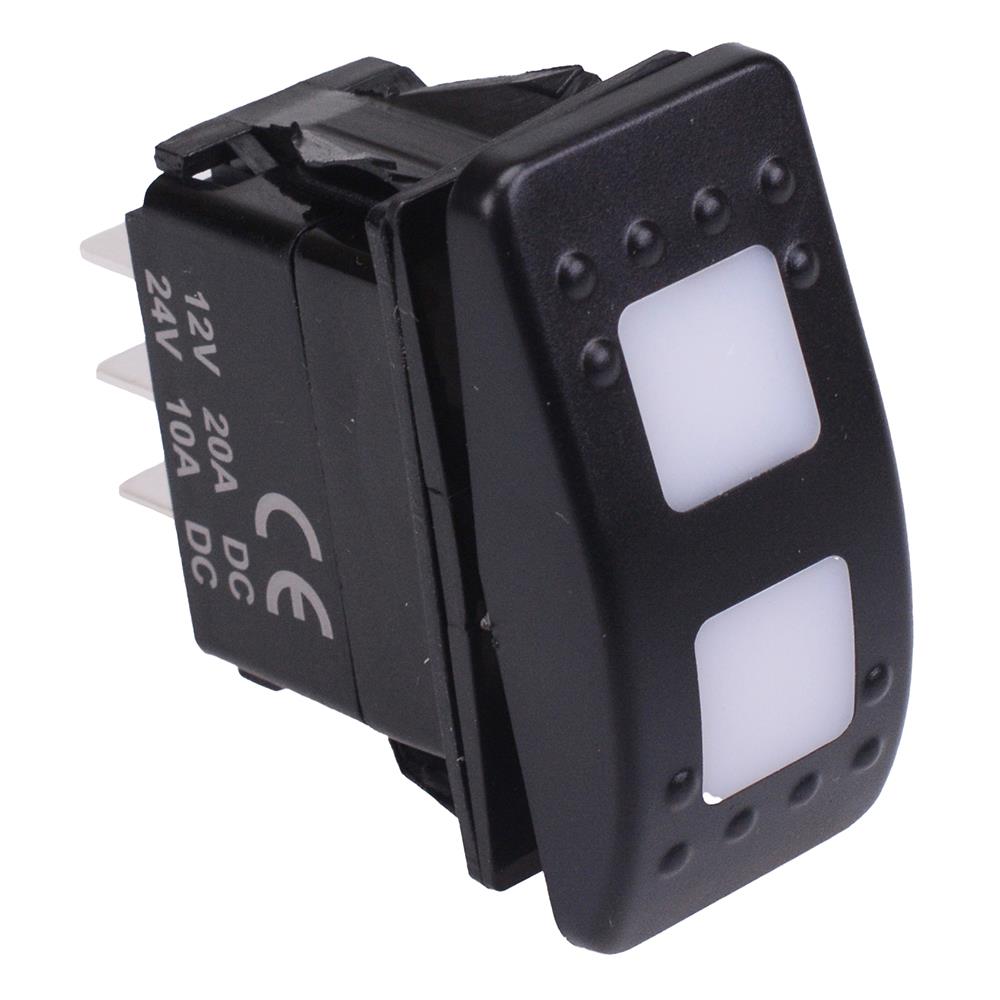 White illuminated (On)-Off-(On) Momentary Automotive Rocker Switch DPD ...