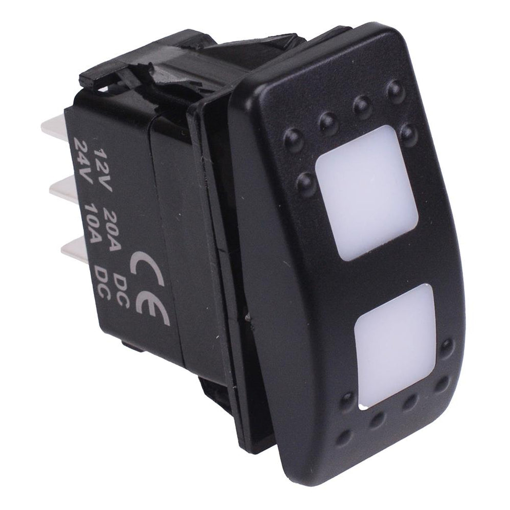 White illuminated (On)-Off-(On) Momentary Automotive Rocker Switch DPD ...