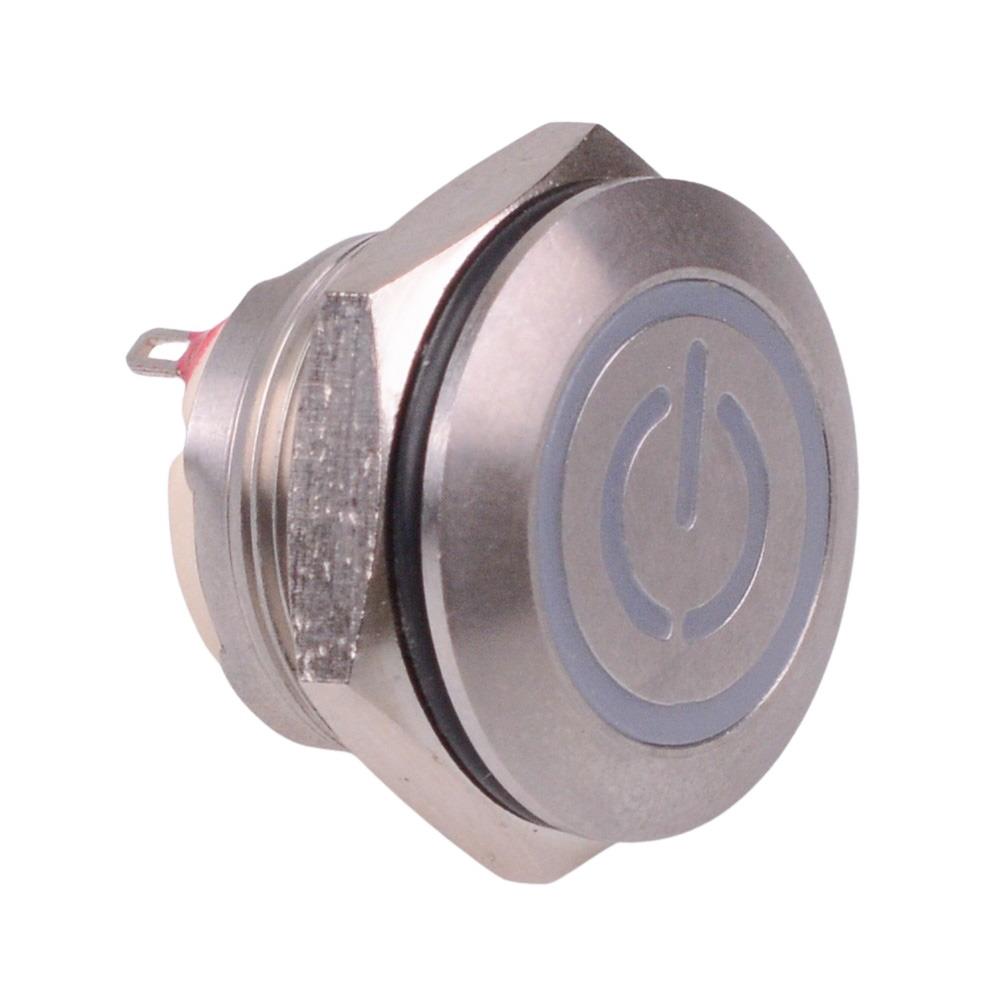 AV9SLD2487011K APEM Momentary 19mm White Power LED illuminated Vandal ...