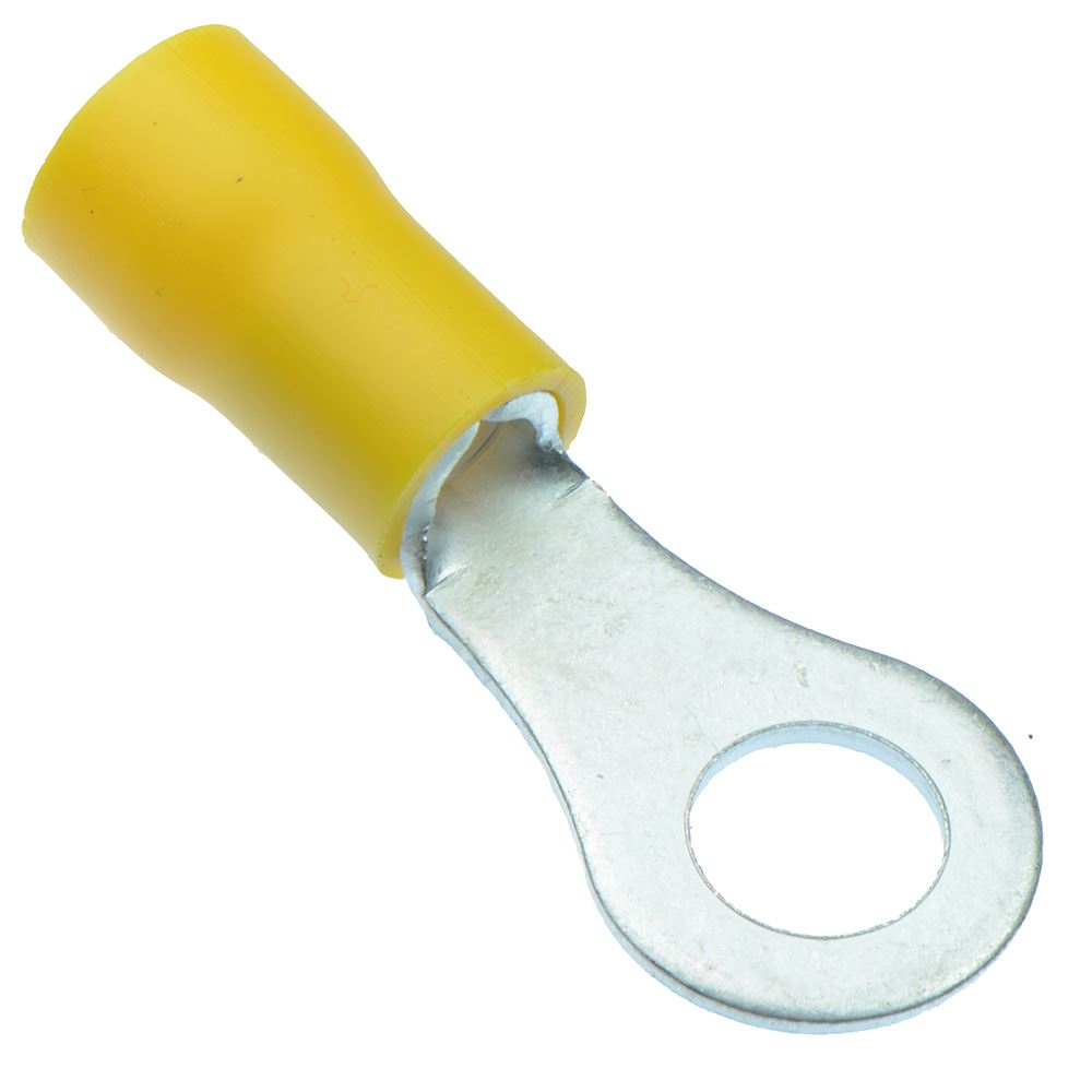 Yellow 6.4mm Insulated Crimp Ring Terminal (Pack of 100) — Switch ...