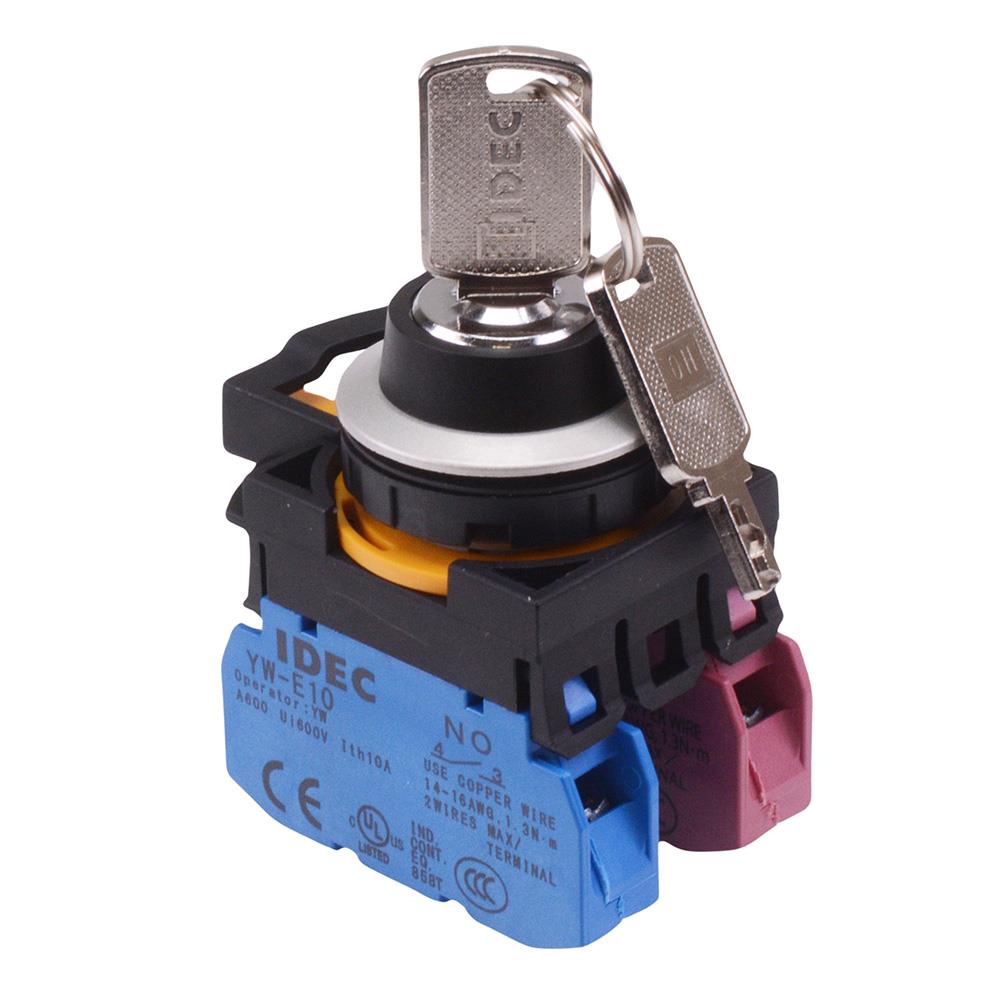 CW4K-2AE11 2 Position Metallic Maintained Key Switch 1NO-1NC IP65 IDEC ...