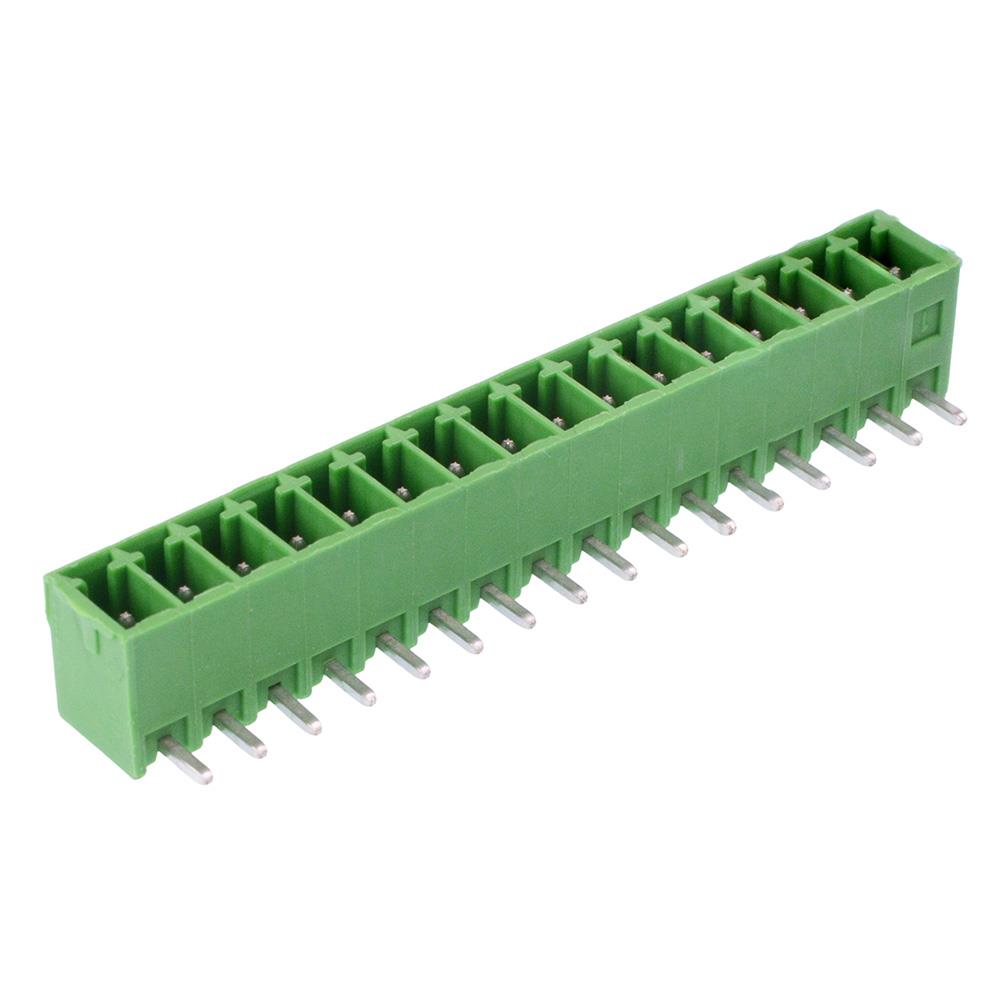 16-Way 3.5mm Vertical PCB Header Closed Ends Green 10A 300V — Switch ...
