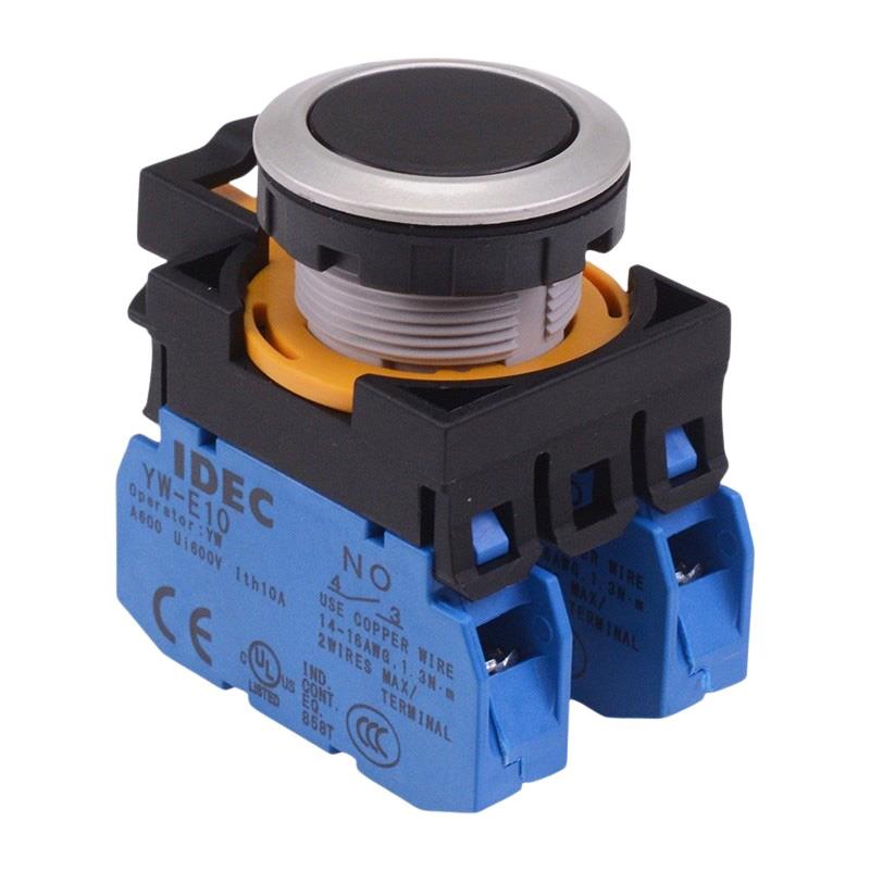 CW4B-M1E20B Black Metallic Momentary Push Button Switch 2NO IP65 IDEC ...