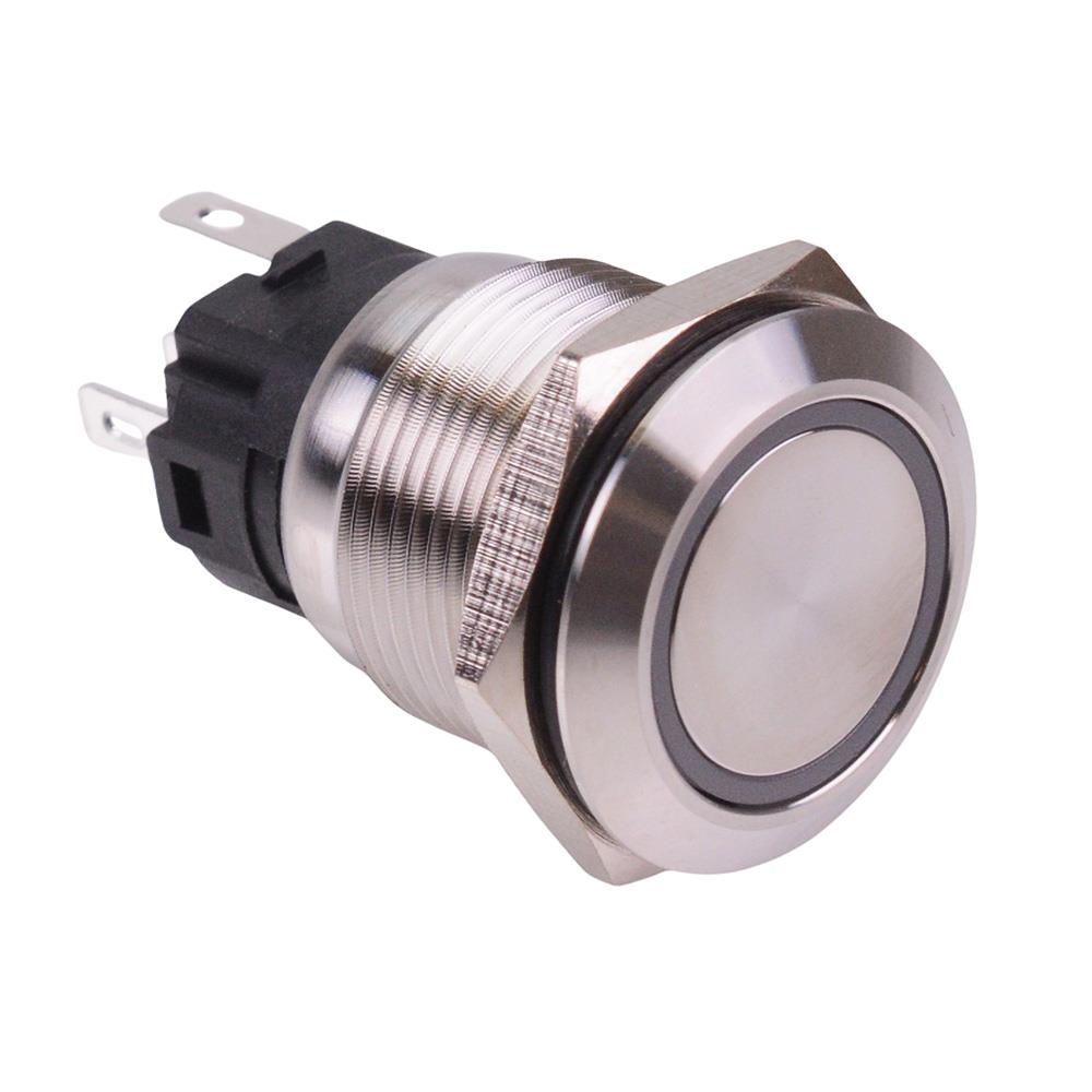 White 19mm Latching Anti Vandal Push Button Switch SPDT 12V NO/NC ...