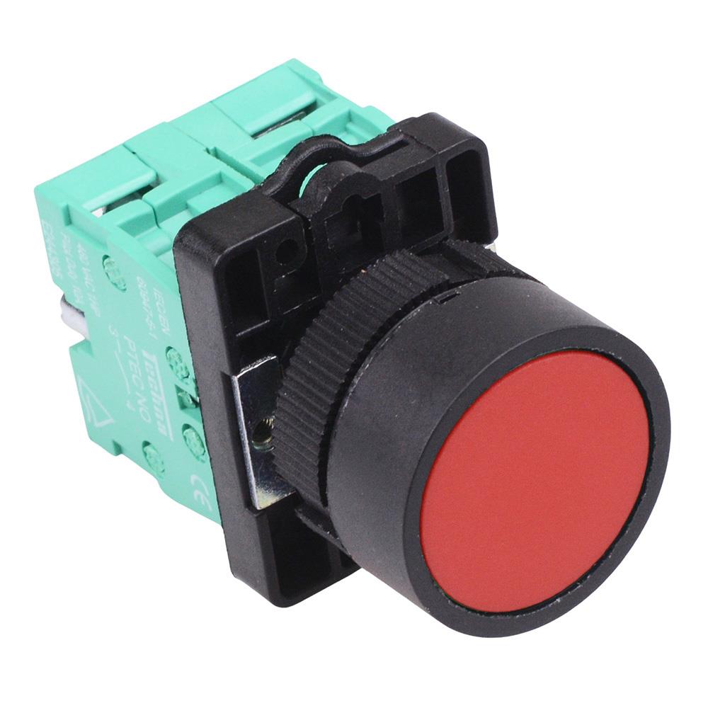 Techna PtecPNRed Red Flush Push Button Switch 10A 2NO — Switch ...