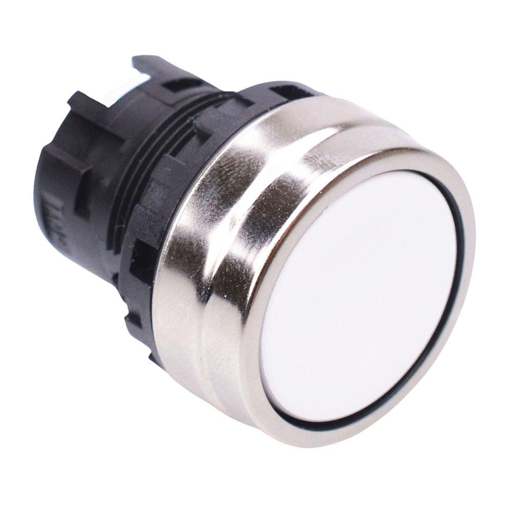 YW4B-M1W White 22mm Momentary Metal Push Button Bezel for Non-illumina ...