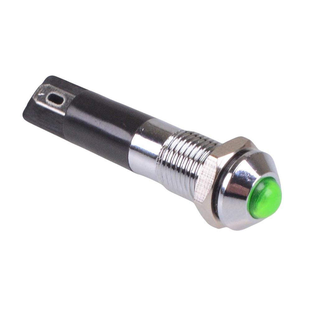 Green LED 8mm Metal Panel Indicator Light 24V — Switch Electronics ...