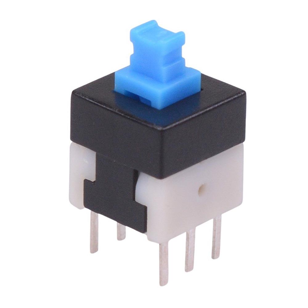 Latching 8x8mm PCB Push Button Switch DPDT 100mA 30VDC — Switch ...