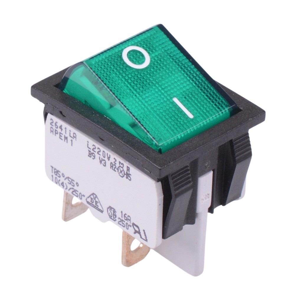 2641LH/2A21321L220V3 APEM 220V Green illuminated On-Off Industrial Roc ...