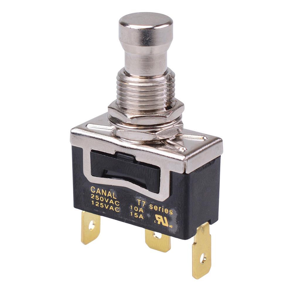 On-On Latching 12mm Heavy Duty Push Button Switch SPDT 15A — Switch ...