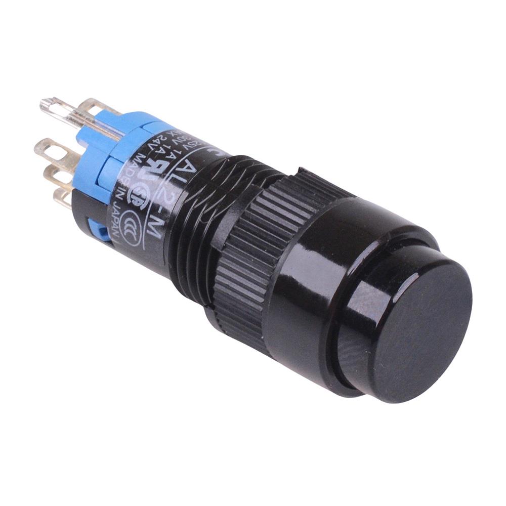 AB2M-M2PB Black 12mm Momentary Round Push Button Switch IP65 DPDT ...
