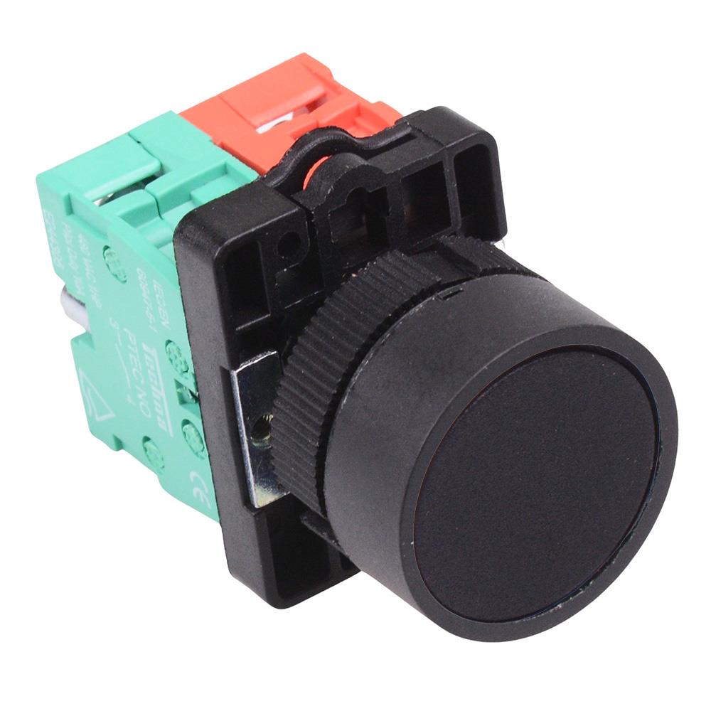 Techna PtecPNBlack Black Flush Push Button Switch 10A 1NO-1NC — Switch ...