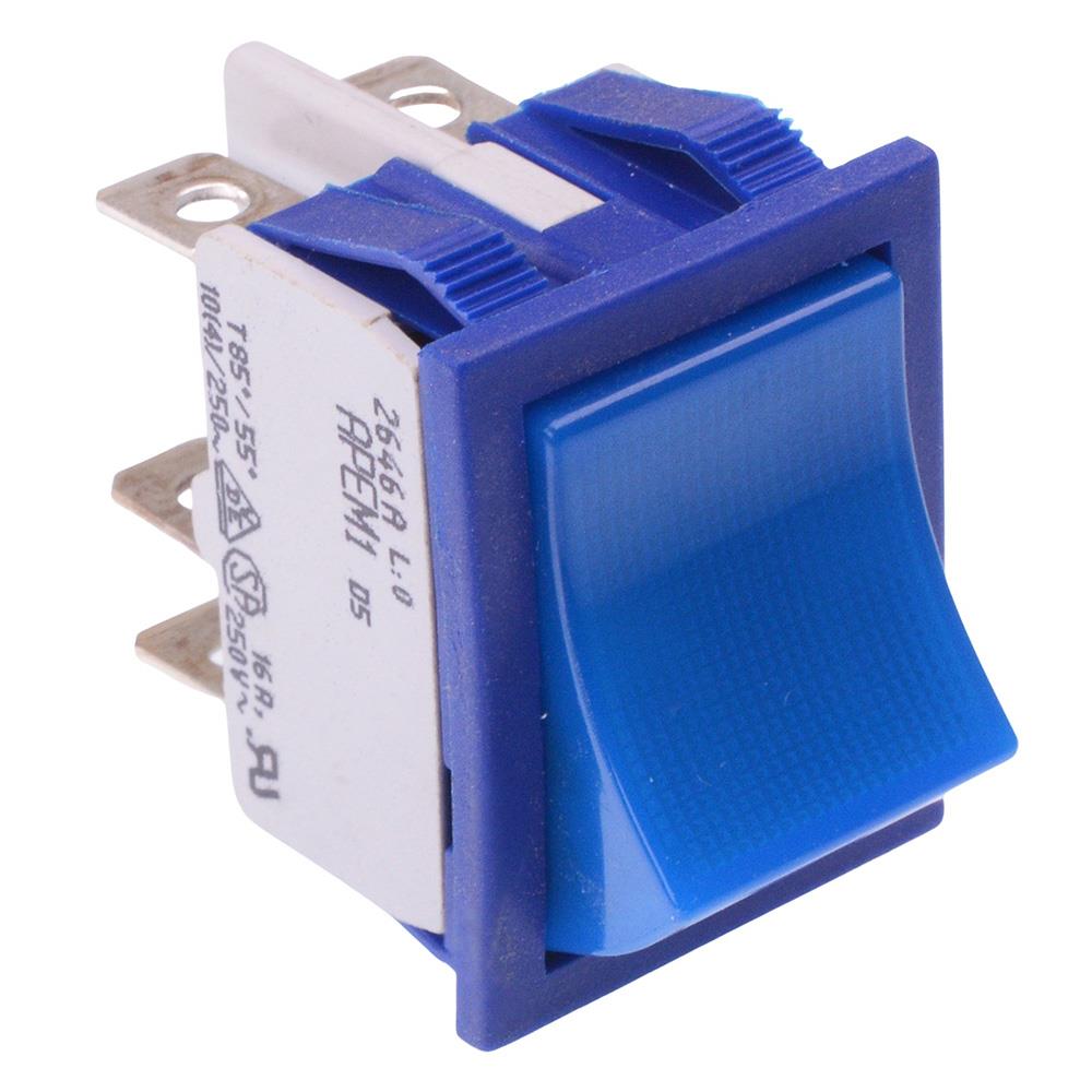 2646LH/2A13000L0 APEM Blue On-On Industrial Rocker Switch DPDT 16A ...