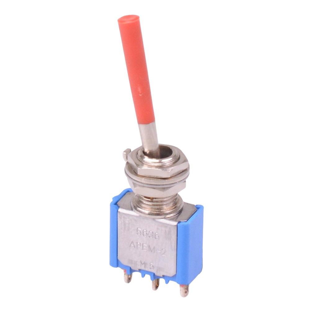 5636AB-21+U646 APEM Red Long Lever On-On Miniature Toggle Switch SPDT — Switch Electronics ...