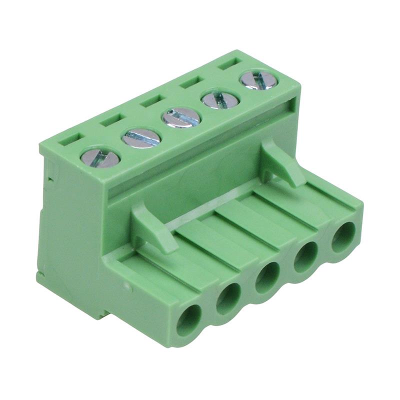 5-Way 5.00mm Right Angle Pluggable Terminal Block 15A 300V — Switch ...