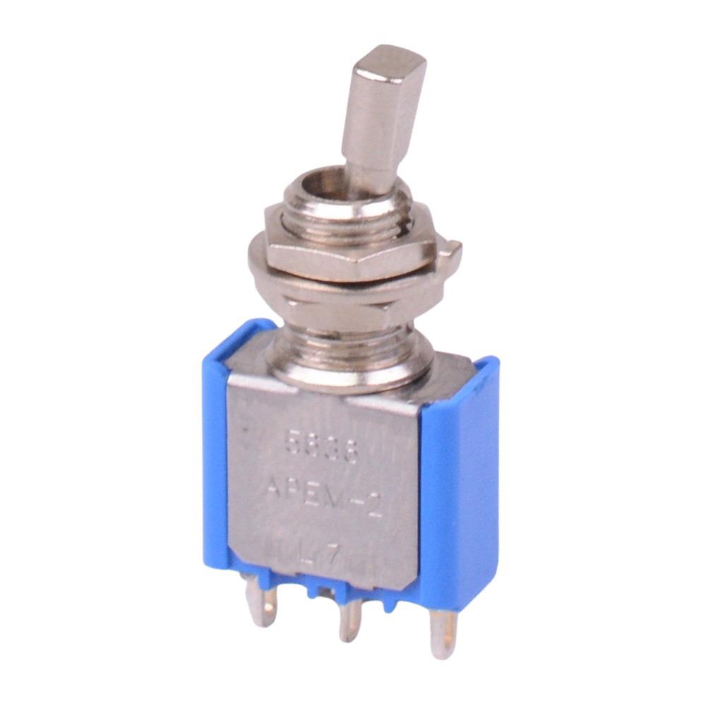 5636A-12 APEM Short Flat Lever On-On Miniature Toggle Switch SPDT — Switch Electronics | Your ...