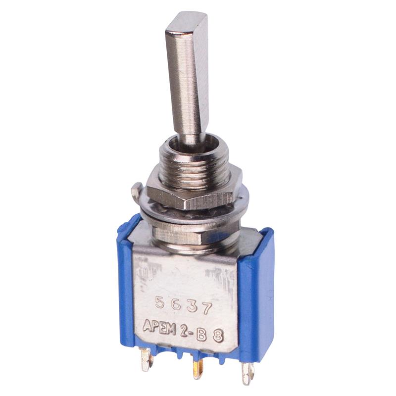 5637A9 (On)-Off-(On) Momentary 6.35mm Miniature Toggle Switch SPDT 4A ...