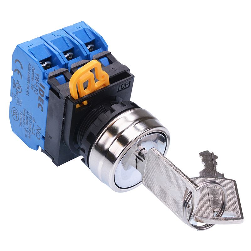 YW4K-2AE30 22mm Metal Bezel 2 Position Maintained Key Switch 3NO IP65 ...