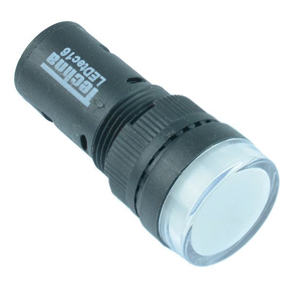 White 16mm LED Pilot Indicator Light 12V — Switch Electronics | Your ...