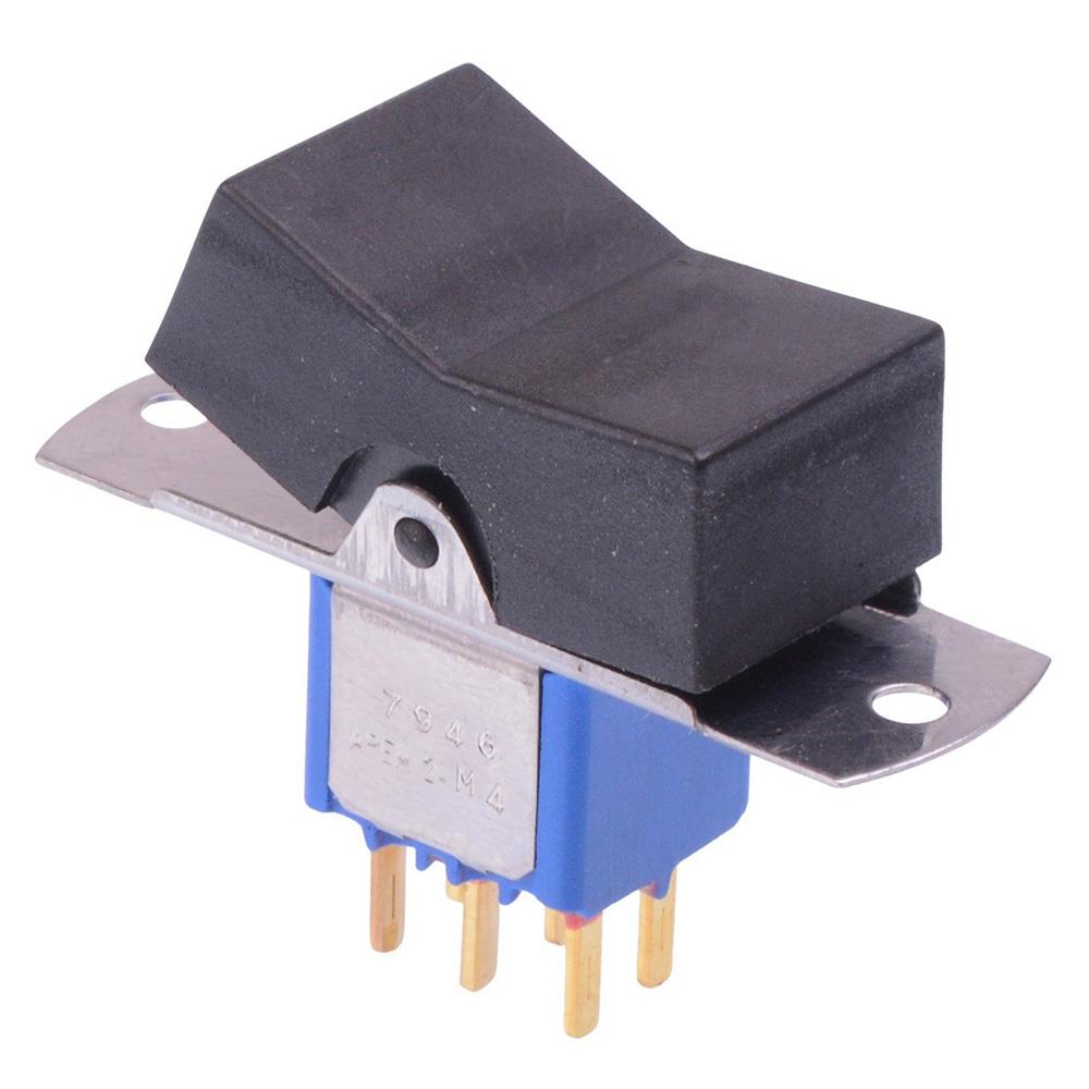 7946ZCD Black On-On Panel Mount PCB Rocker Switch DPDT 0.4A 20V ...