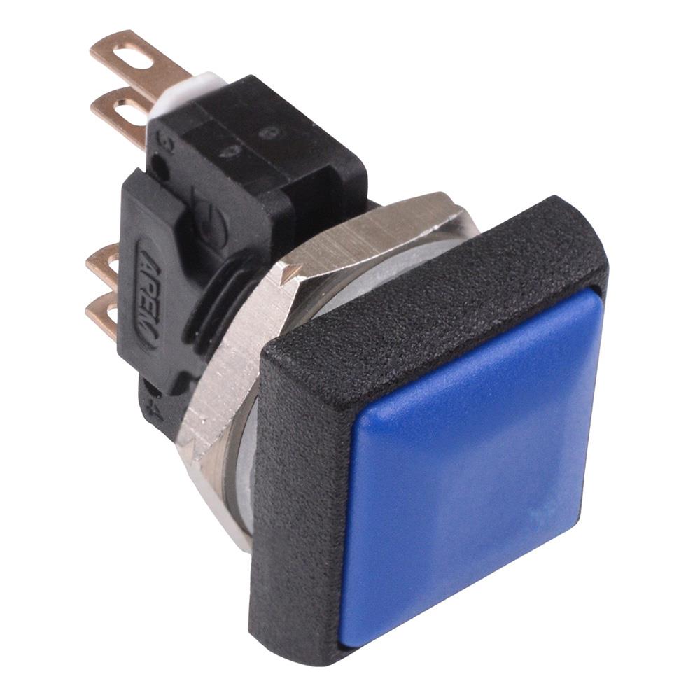 IRC8Z2B2 APEM Dark Blue Square 16mm Momentary Push Button Switch DPDT ...