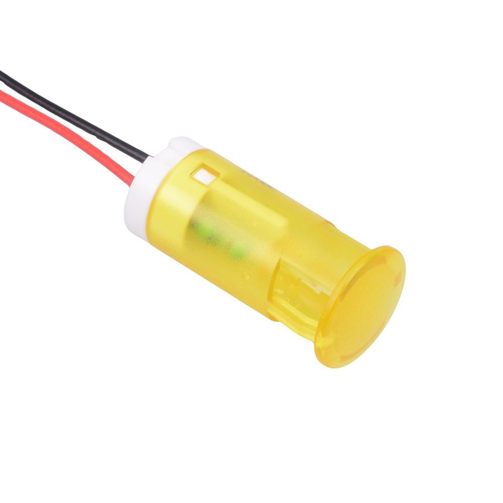 QS123XXY12 Yellow 12mm 12VDC Snap-In Prewired Panel Indicator APEM ...