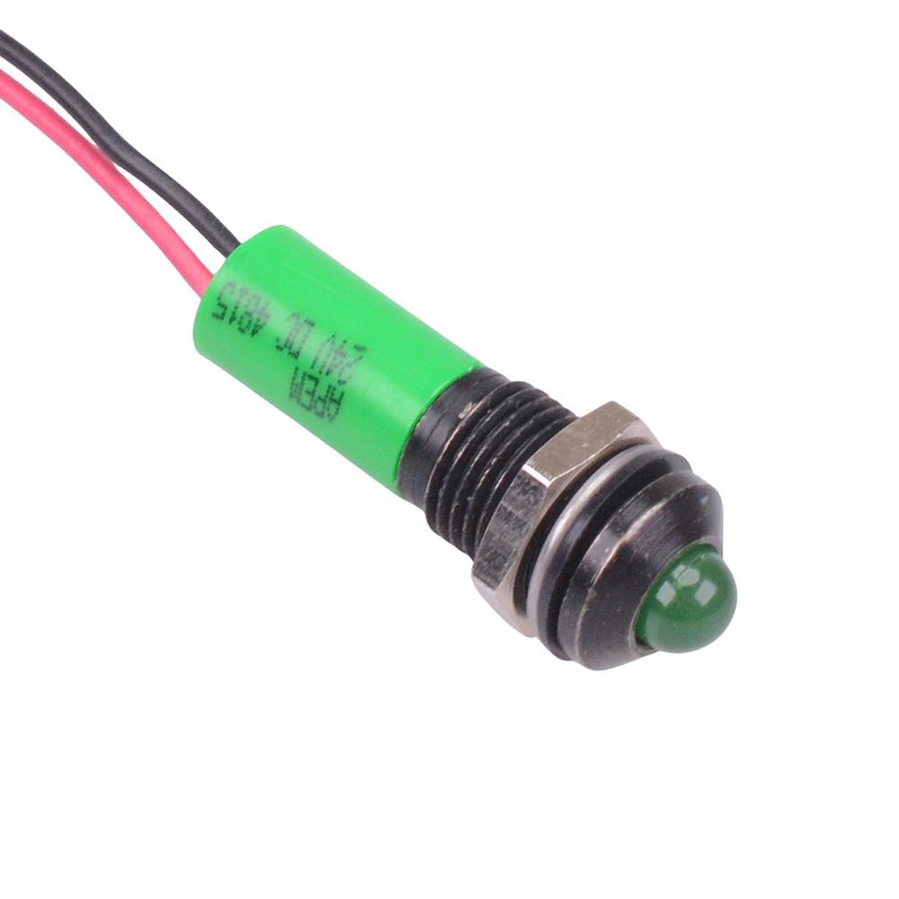 Q8P3BXXG24 Green Prominent 8mm 24VDC LED Panel Indicator APEM — Switch ...