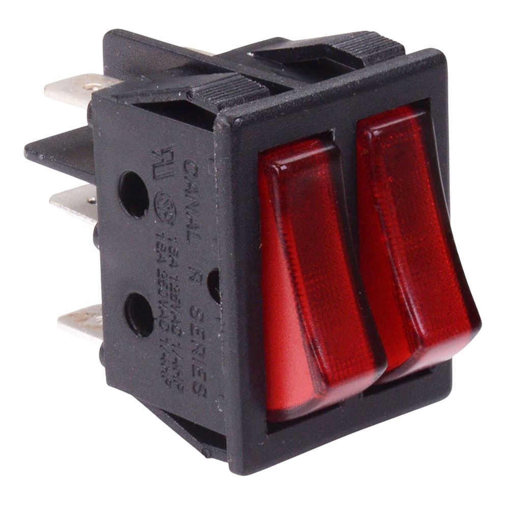 Red Dual On-Off 110V illuminated Rocker Switch DPST 16A — Switch ...