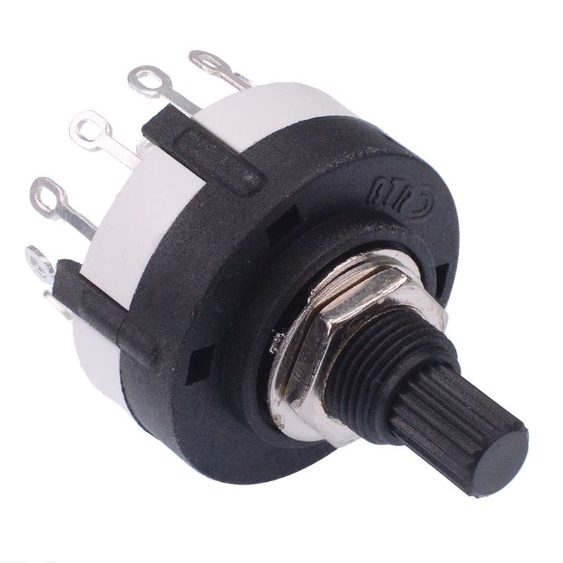 2 Pole 4 Way Rotary Switch Splined Shaft Solder Terminals — Switch ...