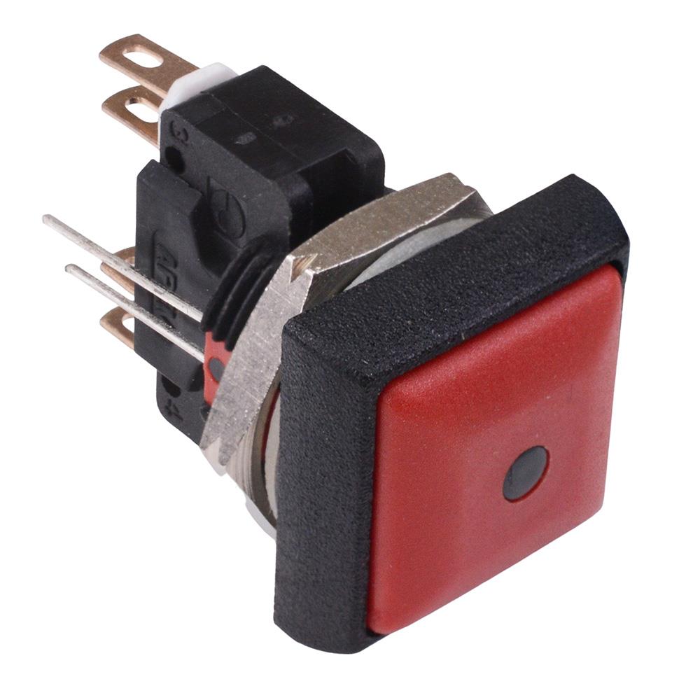 IRC8Z262L0S APEM Red LED Red Button Square 16mm Momentary Push Button ...