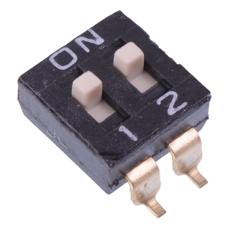 DM02/TR APEM 2-Way Surface Mount 2.54mm DIP Switch SPST — Switch ...