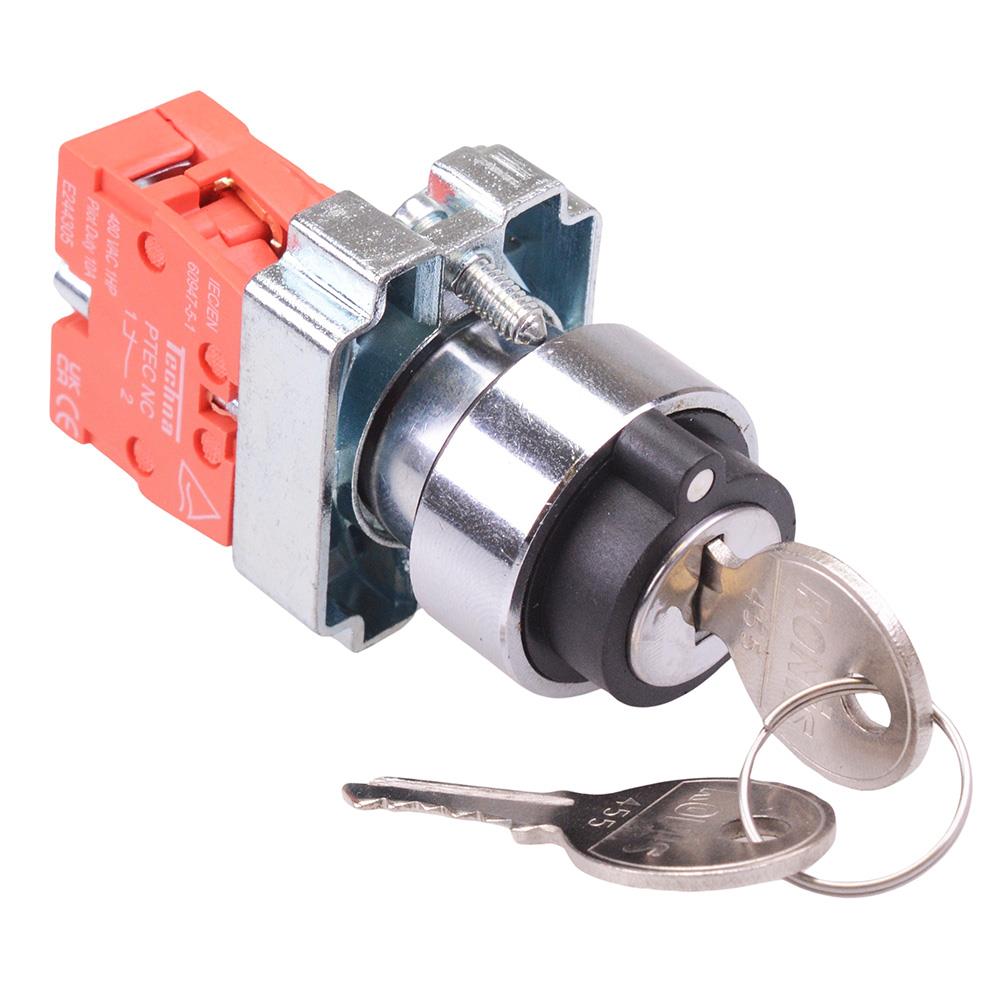 Techna PtecMetK2CRA 2 Position Metal Key Switch 10A 1NC — Switch ...