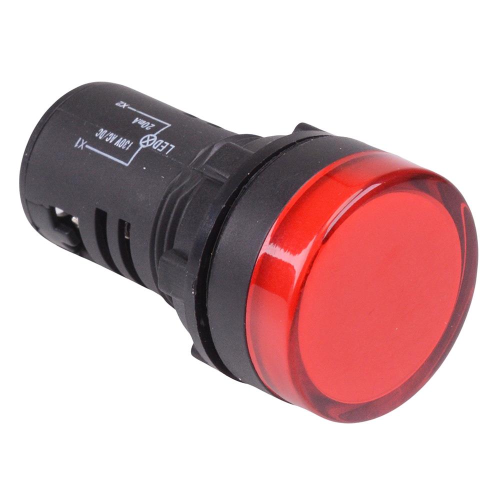 Red 22mm LED Pilot Indicator Light 130V — Switch Electronics | Your One ...