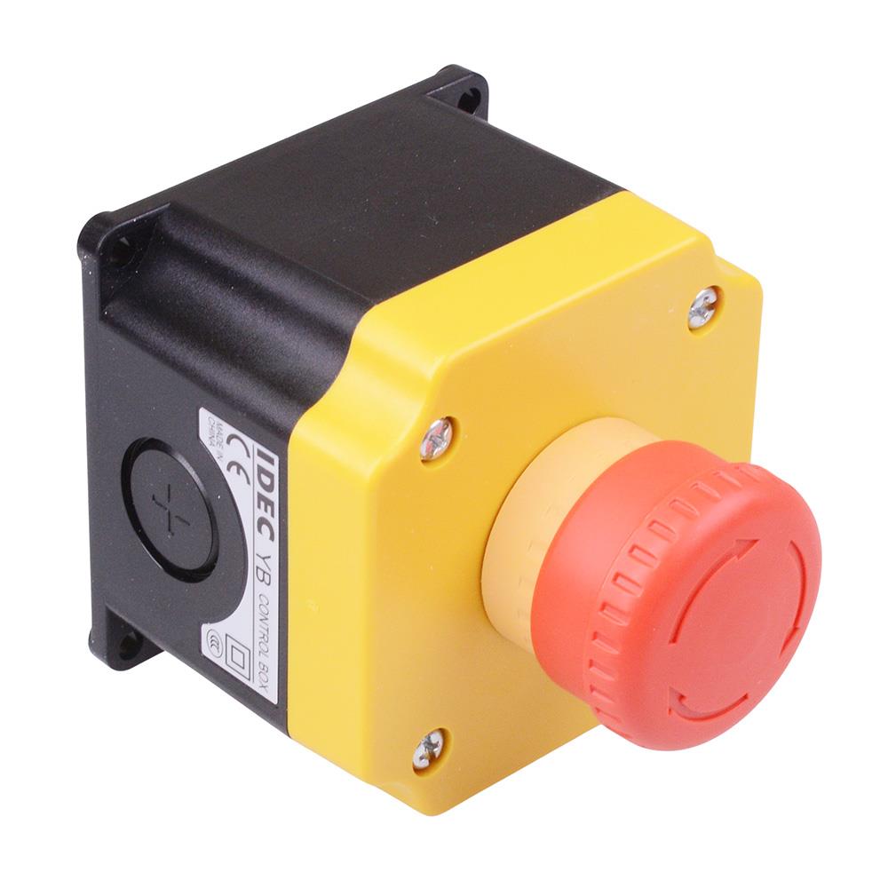 IDEC 22mm Emergency Stop Switch Control Box 1NO-2NC YB1W-YW1B-V4E12R-Y — Switch Electronics ...