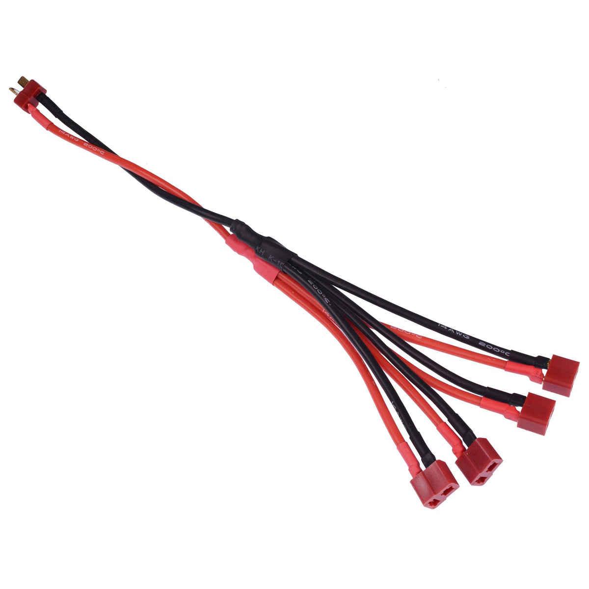 Deans Male to 4 x Female T Plug Adapter Lead 18AWG 260mm — Switch ...