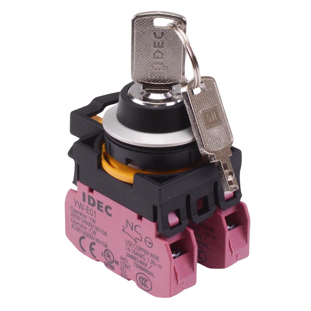 CW4K-3AE02 3 Position Metallic Maintained Key Switch 2NC IP65 IDEC ...