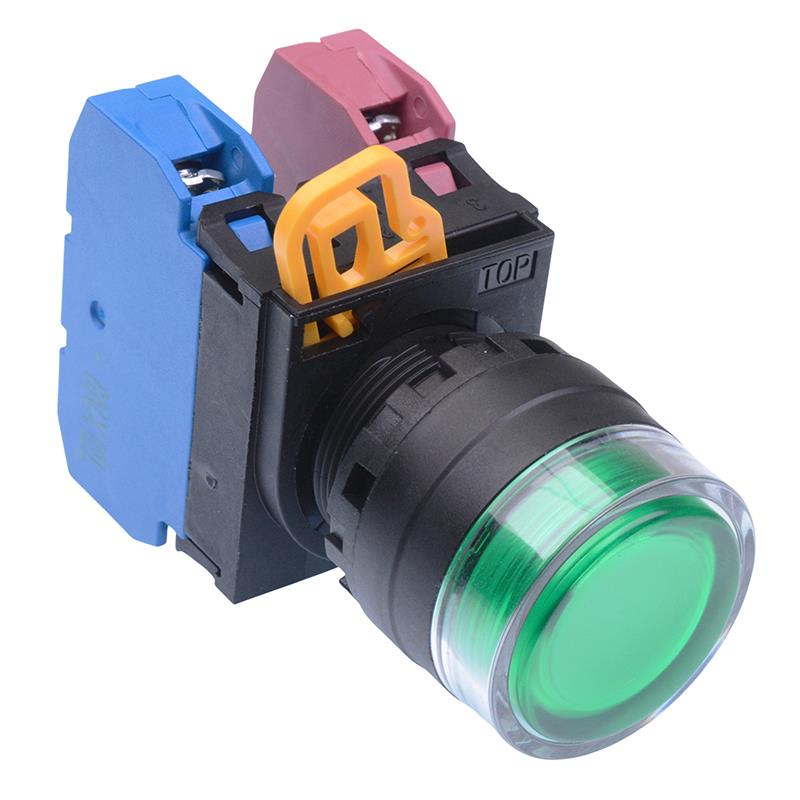 YW1L-MF2E11Q0G Green 22mm Momentary Shrouded Push Button Switch 1NO-2N ...