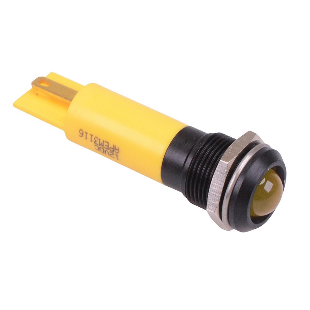 Q12P1BXXY12 Yellow 12mm 12VDC LED Panel Indicator APEM — Switch ...