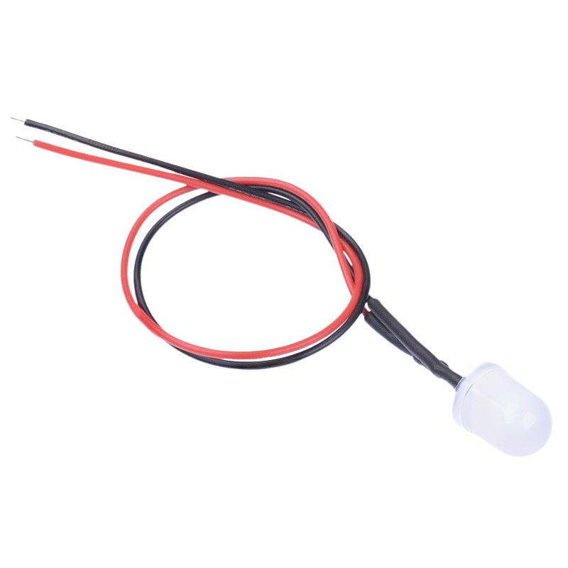 White 10mm Prewired Diffused LED 20cm Cable 12V — Switch Electronics ...