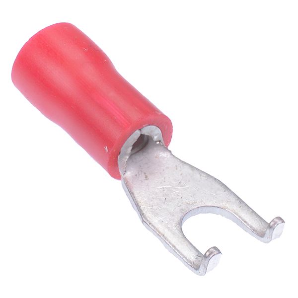 Red 3.7mm Insulated Flanged Fork Crimp Terminal (Pack of 100) — Switch ...