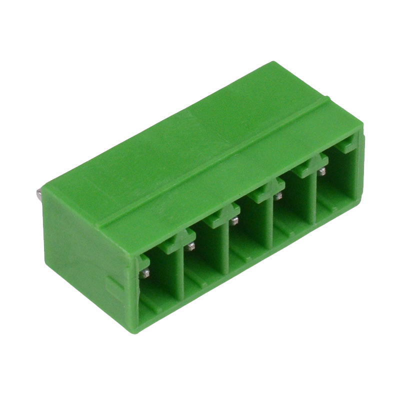 5-Way 3.81mm Vertical PCB Header Closed Ends Green 10A 300V — Switch ...