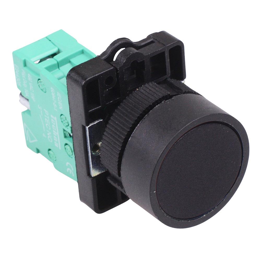 Techna PtecPNBlack Black Flush Push Button Switch 10A 1NO — Switch ...