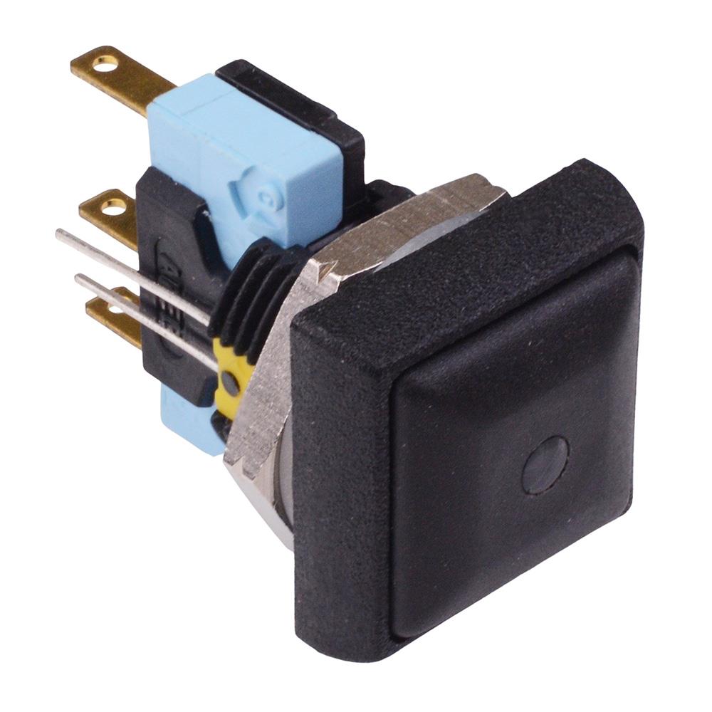 IRC7Z222L0Y APEM Yellow LED Black Button Square 16mm Momentary Push Bu ...