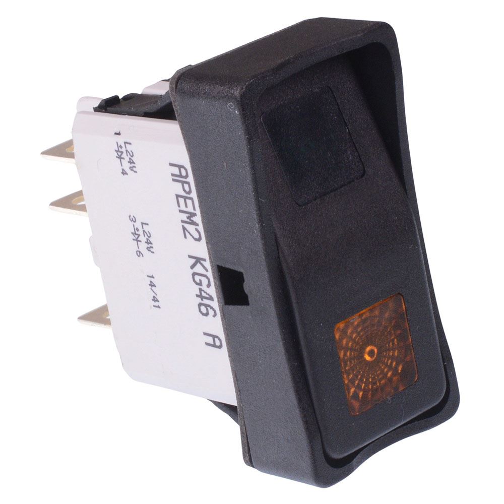 KG462A2KLA2839 APEM On-On Green / Yellow 24V illuminated Automotive Ro ...