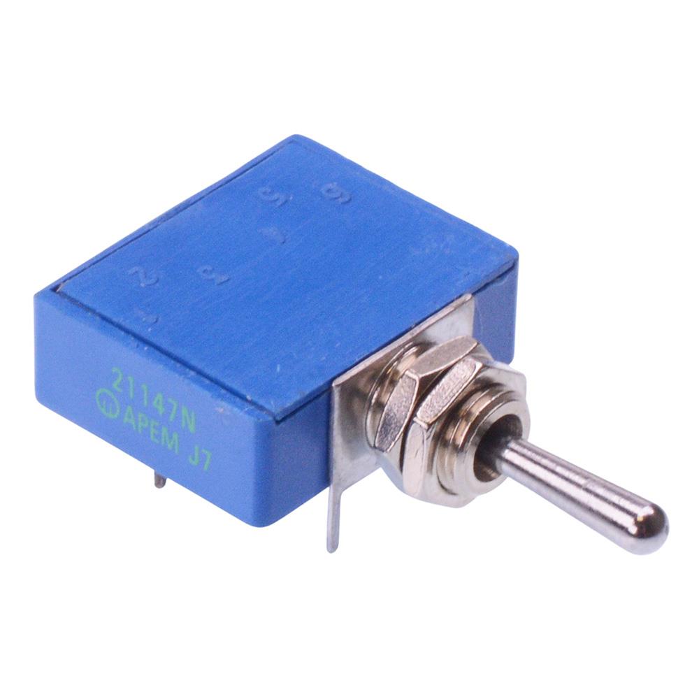 21147NA APEM (On)-Off-(On) Momentary Low Profile PCB Toggle Switch DPD ...