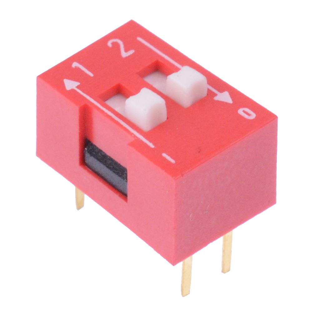 DS-02 APEM 2 Way Raised Actuator DIP Switch SPST — Switch Electronics | Your One Stop Component Shop