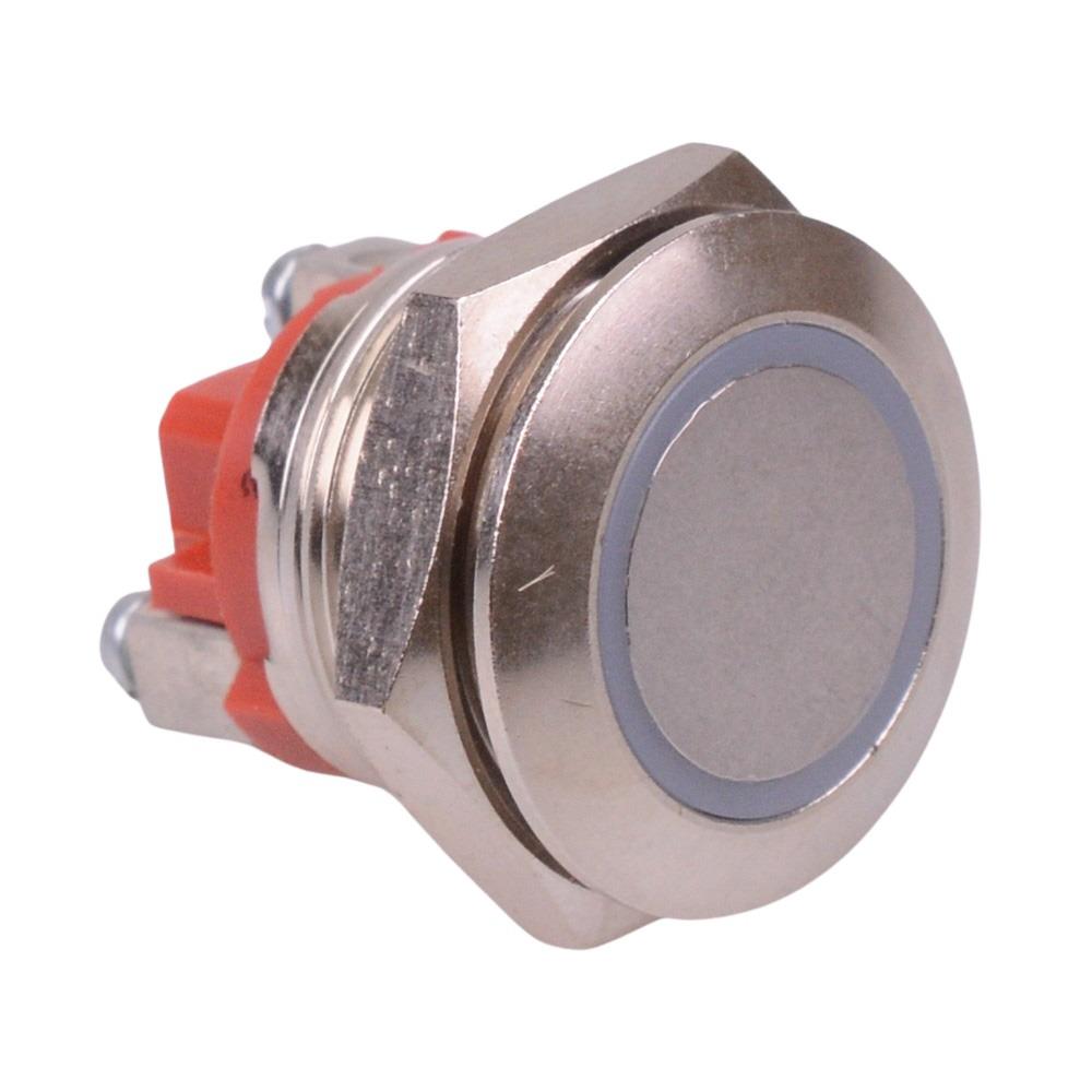AV9SLD9086002 APEM Momentary 19mm Red LED illuminated Vandal Push Butt ...