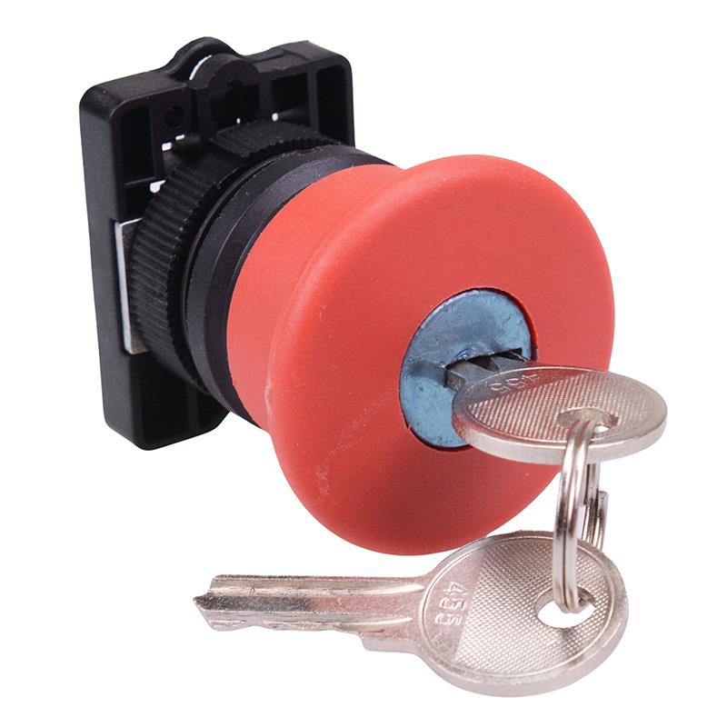 Techna PtecMushK40 Key Release 40mm Emergency Stop Button Switch Plast — Switch Electronics ...